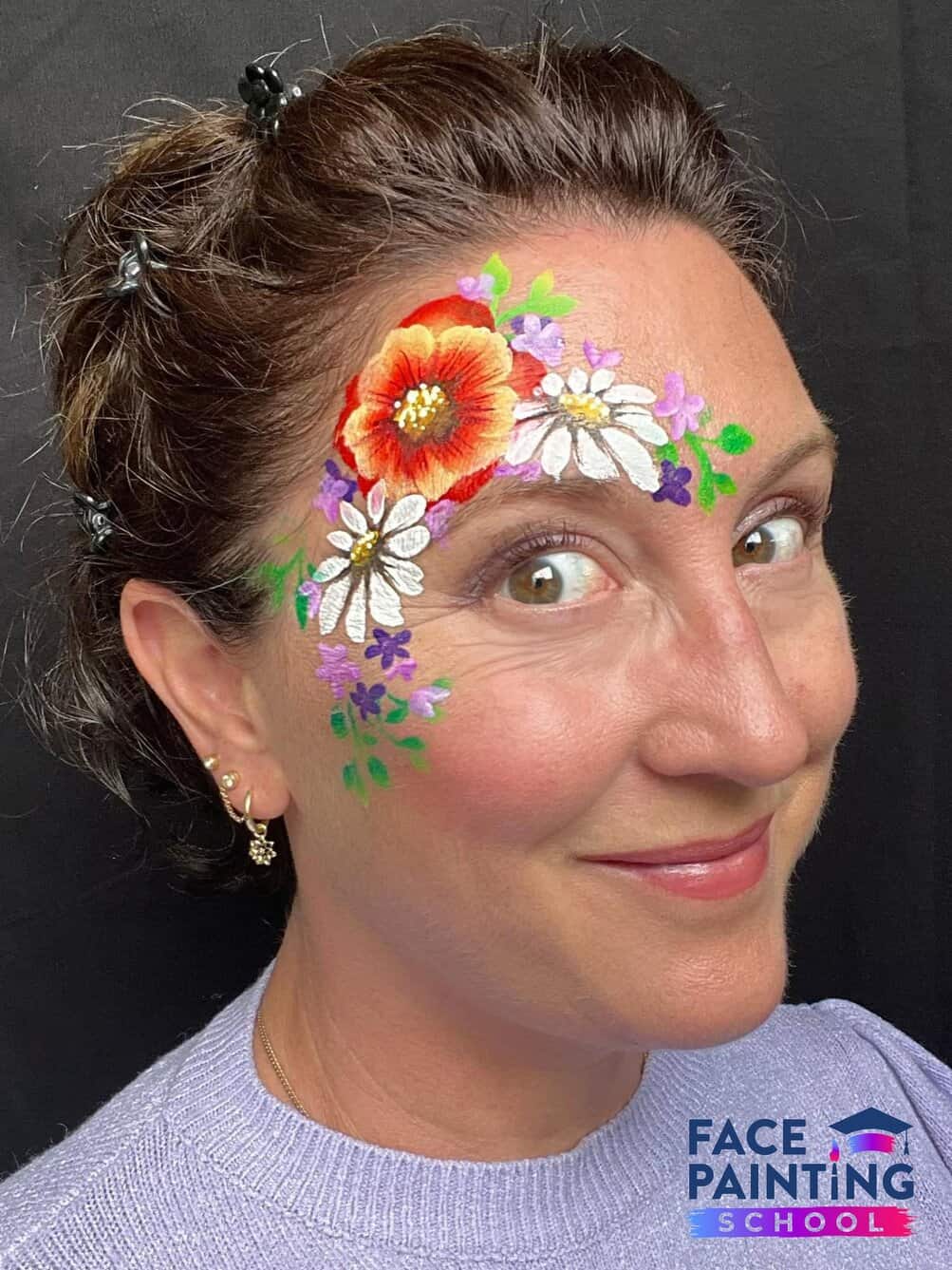 Flower Face Portrait Painting