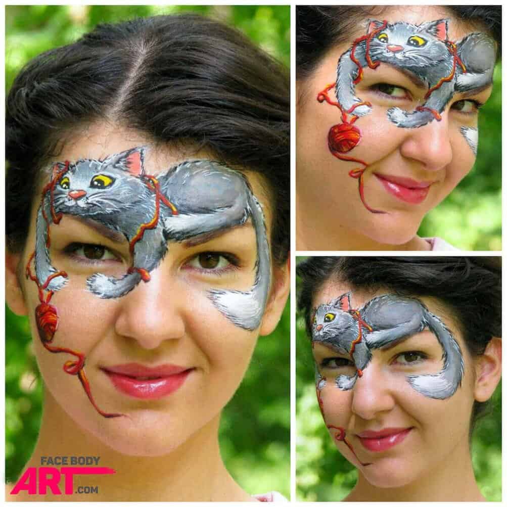 Easy Kitty Cat Face Painting