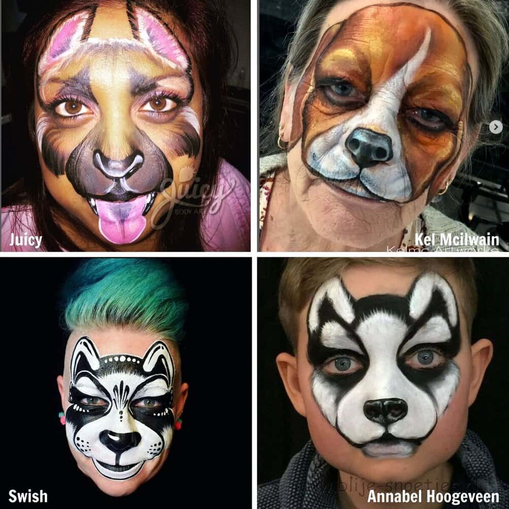 Realistic Animal Face Paint Wild Animal Faces Vector Images (over