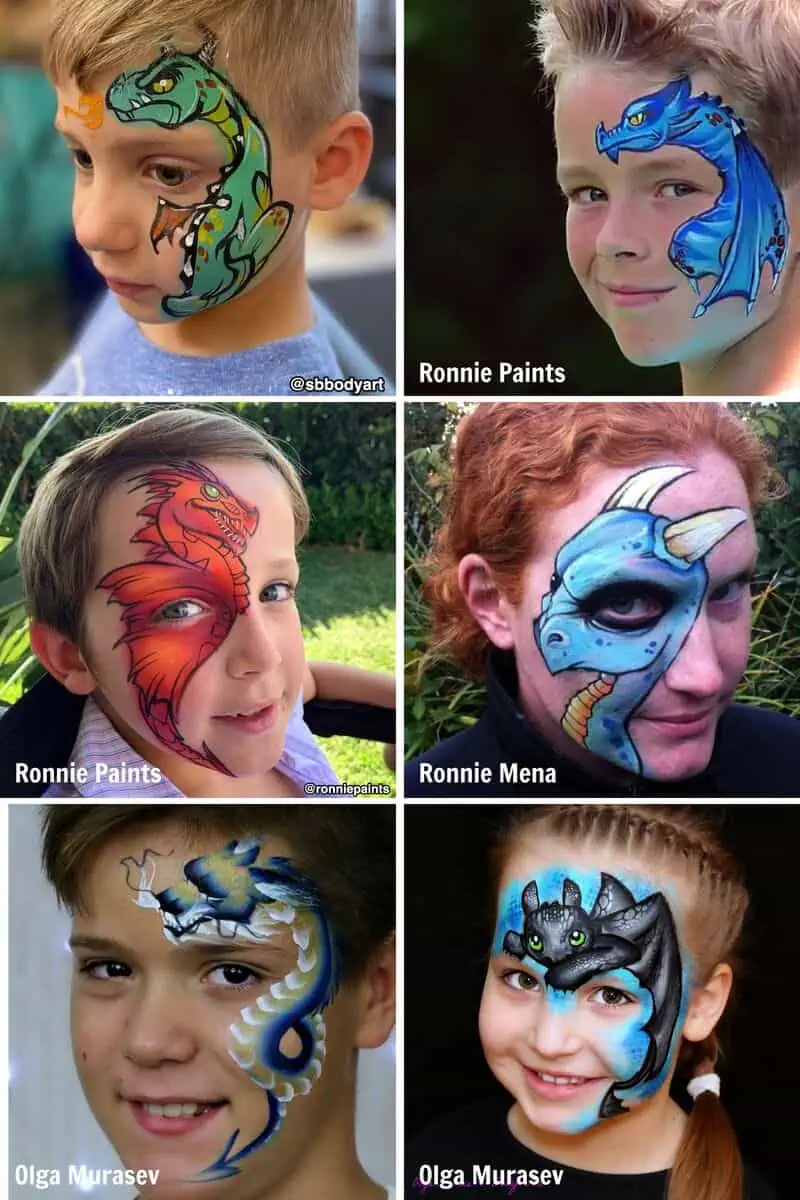 Simple Dragon Face Paint
