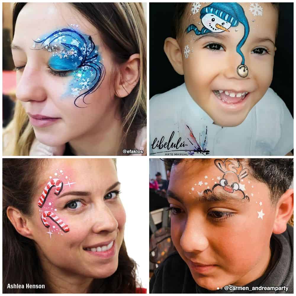 Easy Winter Face Painting Ideas Christmas Face Paint Themes | Snazaroo