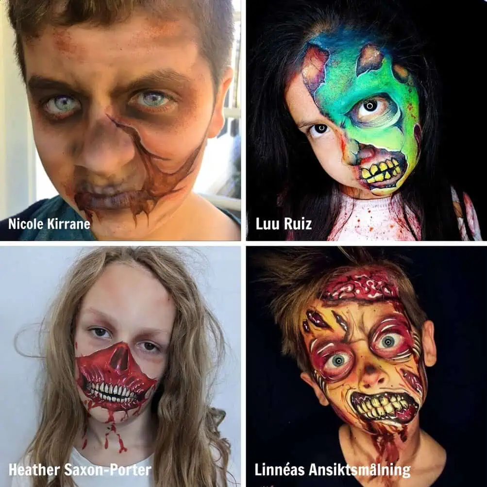 Easy Zombie Face Paint For Kids