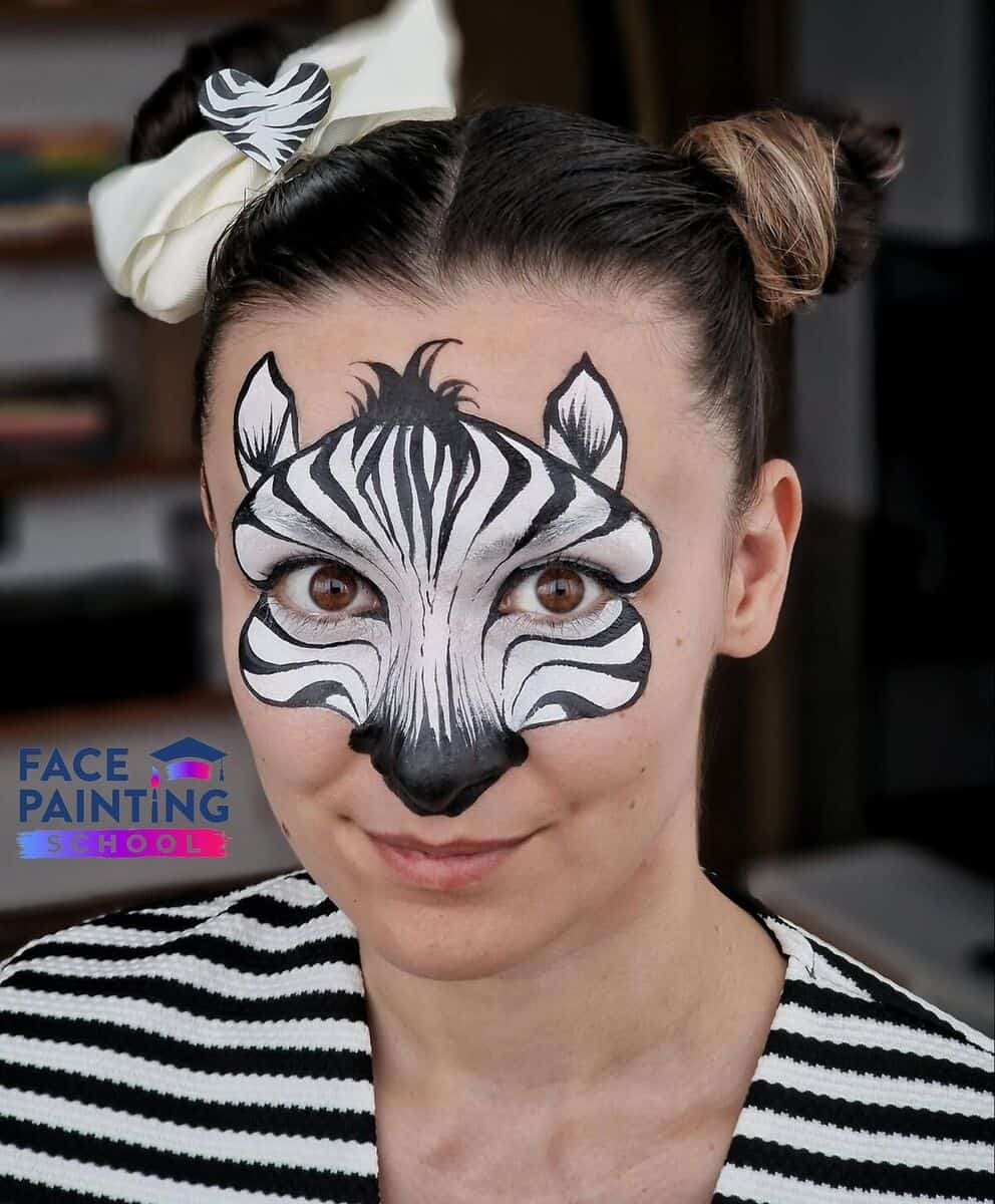 Zebra Print Face Makeup
